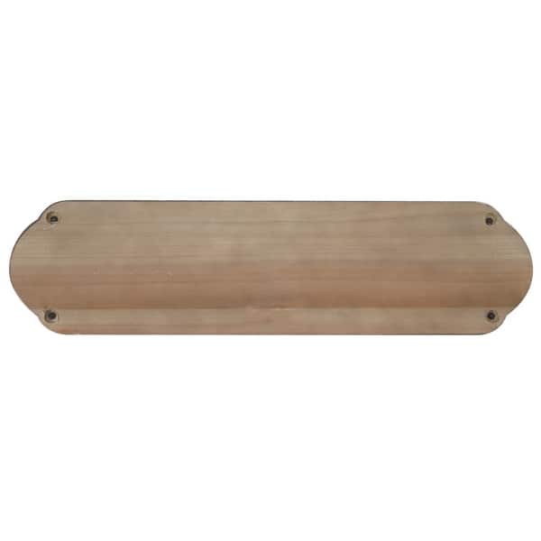 Vintage Long Narrow Carved Accent Wood Flat Tray with 2 Metal Handles ...