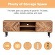 ExBrite Solid Wood Media Console Woodcraft HerringBone Pattern 2 Doors ...
