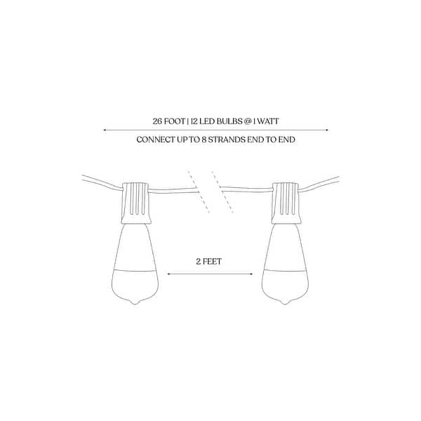 Brightech Ambience Pro 12-Light 26 ft. Outdoor Plug-in 1W 2700k LED ...