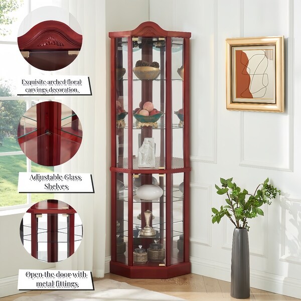 Corner glass display case store