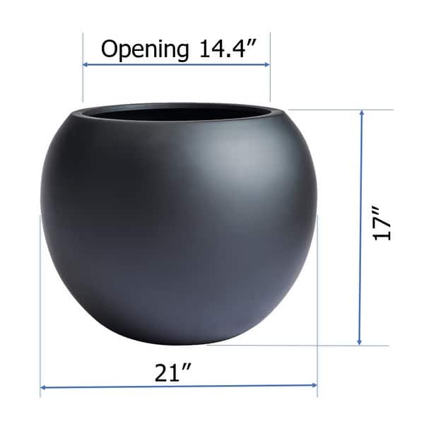 DreamPatio Riverside Fiberstone Modern Sphere Planter for Indoor ...
