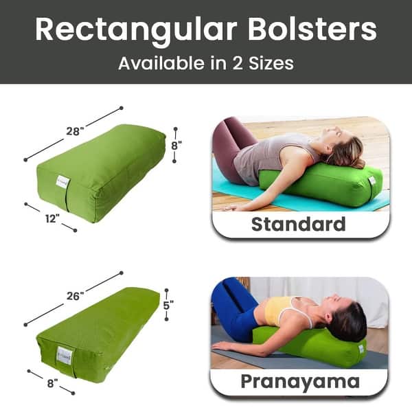 Sol Living Rectangular Yoga Bolster Meditation Cushion - Cotton - 26" x ...