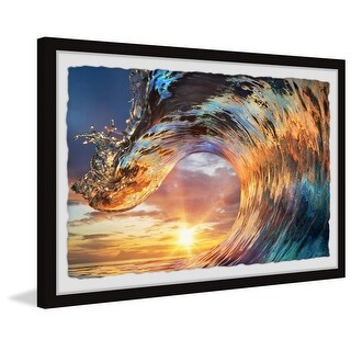 'Sunset Inside a Wave' Framed Painting Print - Bed Bath & Beyond - 34400393