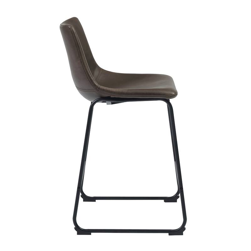 Hammond Industrial Brown Faux Leather Stools (Set of 2) - Overstock ...