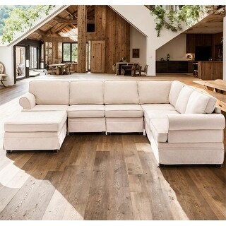 108.6" Fabric Upholstered Modular Sofa Collection, Modular Customizable ...