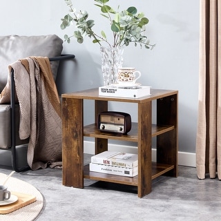 Square side table,3-tier end table,Brown - Bed Bath & Beyond - 37594475