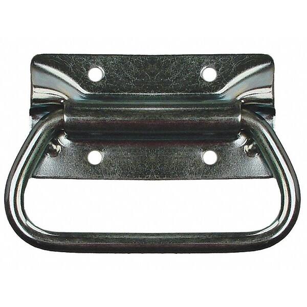 Folding Pull Handle: Unthreaded Through Holes, Steel, Polished Zinc, 10 ...