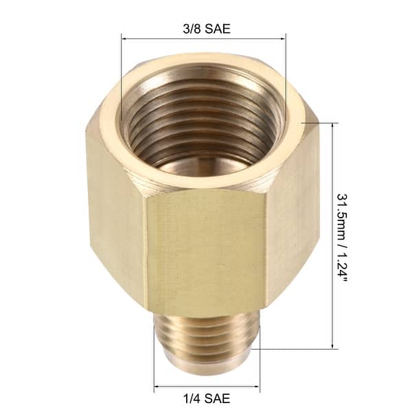 Pipe fitting, 1/4 SAE Flare Male 3/8 SAE Female Thread, Adapter, 2Pcs ...