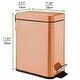 1.3 Gallon Trash Can Rectangle Metal Lidded Step Garbage Bin with ...