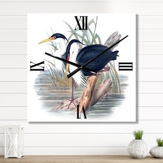 Designart 'Vintage Bird Life II' Traditional Large Wall Clock - Bed ...