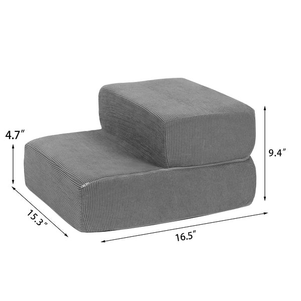 Adeco 2-Tier Dog Stairs Soft Foam Dog Ramp with Removable Cover - Bed ...