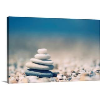 "Front capture of five balanced pebbles on the pebble." Canvas Wall Art ...