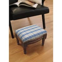 Blue Plaid Footstool - Bed Bath & Beyond - 30066660