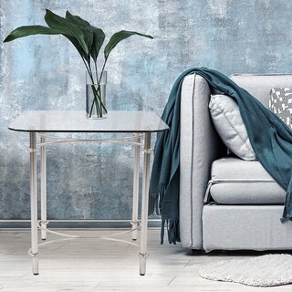 Allan Andrews Square Side Table with Stylized Arched Details - 24"H x ...