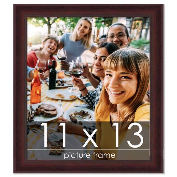 11x13 Contemporary Mahogany Complete Wood Picture Frame with UV Acrylic ...