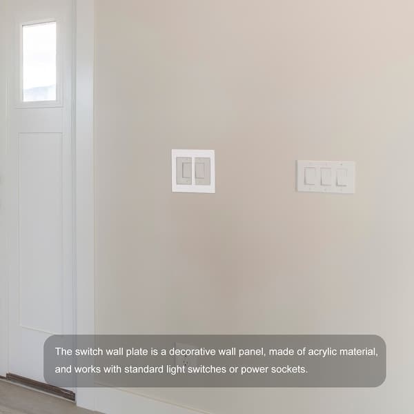 Switch Surround Plate Decoration Dual Gang Acrylic White 197mm x 110mm ...