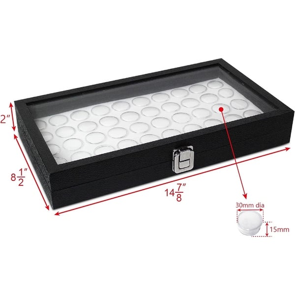 Glass Top Jewelry Display Case with Removable 50 Gem Jars - S - Bed ...