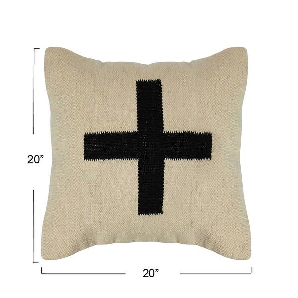 Swiss Cross Cotton Wool Throw Pillow - Bed Bath & Beyond - 37176440