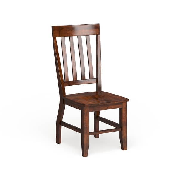 Furniture Of America Yizi Country Oak Slat Back Wood Dining Chairs Set