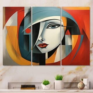 Designart "Cubism Geometric Portrait IV" Cubism Wall Art Print Set ...
