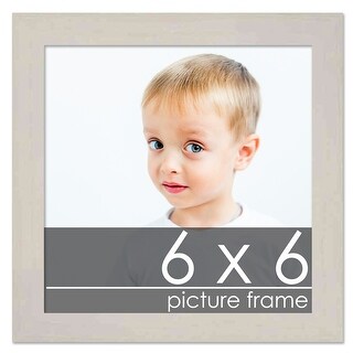 6x6 Traditional White Washed Complete Wood Square Picture Frame with UV ...