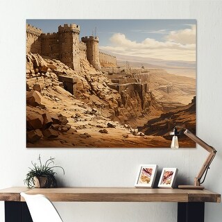Designart "Abstract Judaism Masada Fortress Mystery I" Judaism Wall Art ...