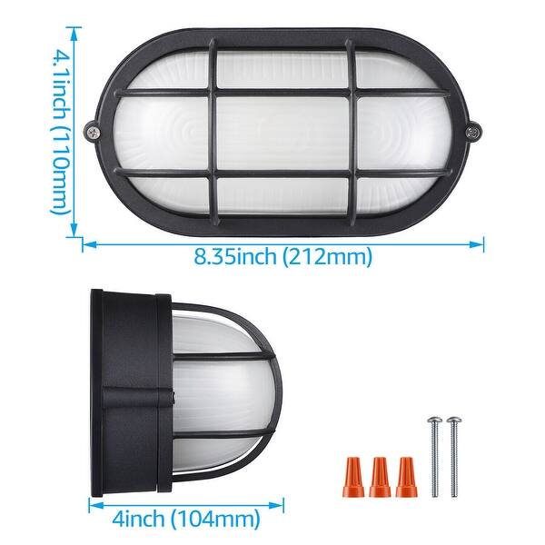 Bulkhead Hallway Wall Light 4 Inch Black Nautical Wall Sconces E26 ...