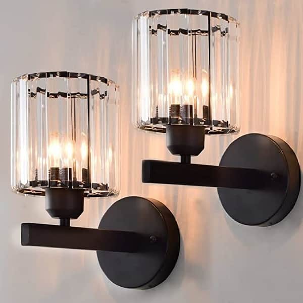 Modern bathroom wall sconce lights Metal & Crystal wall light fixtures ...