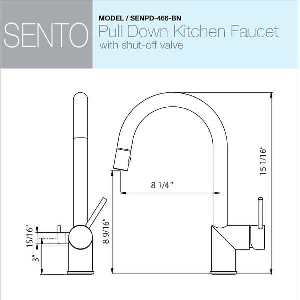 Houzer Sentinel Pull-Down Kitchen Faucet with Hot Water Safety Switch ...
