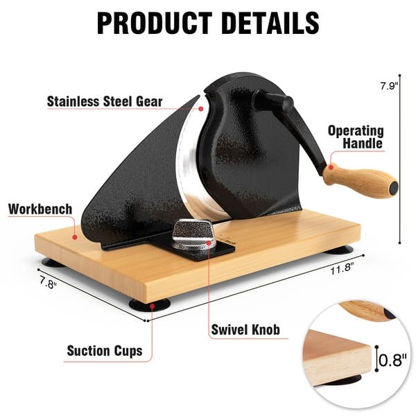 Black Manual Bread Slicer with Sharp Stainless Steel Blades for ...