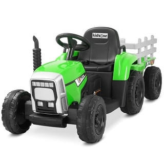 Kidzone 12V Kids Ride On 2-Speed Electric Tractor W/ Trailer - Bed Bath ...