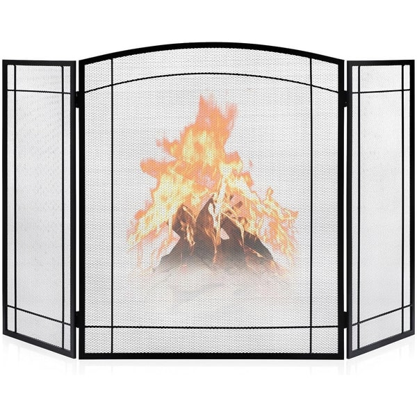 3 Panel Fireplace Screen Modern Foldable - Bed Bath & Beyond - 39721760