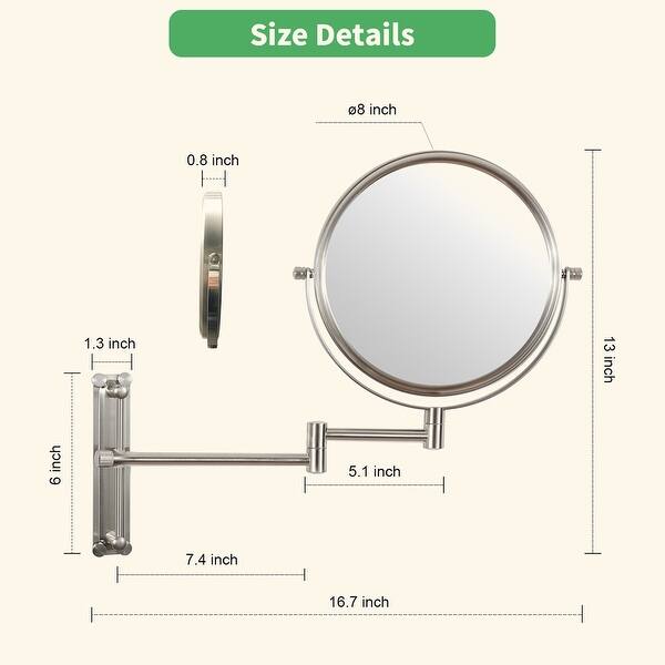 8-inch Wall Mounted Makeup Vanity Mirror - Bed Bath & Beyond - 37421760