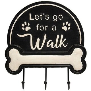 Let's Go For A Walk Wall Hook Sign - 12" wide by .25" deep - Bed Bath ...