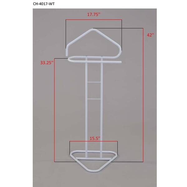 Metal Clothing Wardrobe Suit Valet Rack Stand, White - Bed Bath ...