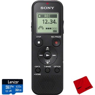Sony Digital Voice Recorder with USB plus 32GB Card, Cleaning Cloth ...