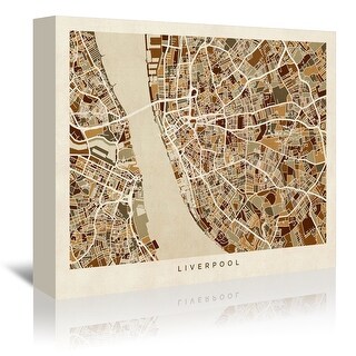 Americanflat - 8" x 10" Liverpool England Street Map New 4 by Michael ...