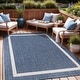Beverly Rug Modern Bordered Indoor Outdoor Rug, Outside Carpet for ...