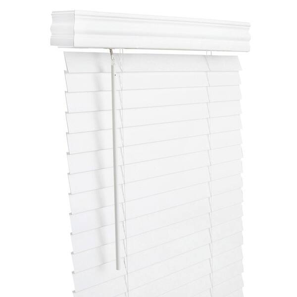 Living Accents Faux Wood 2 in. Blinds 46 in. W X 60 in. H White ...
