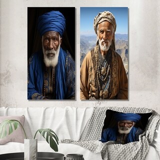 Arabic Berber Portrait In The Atlas II - African Tribal Metal Wall Art ...