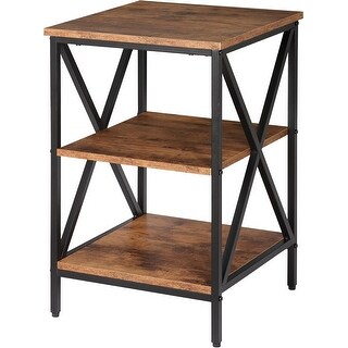 Modern End Table with Shelves, Space-Saving Side Table for Living Room ...