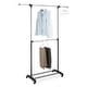 Whitmor Adjustable 2-Rod Garment Rack - Rolling Clothes Organizer - Bed ...