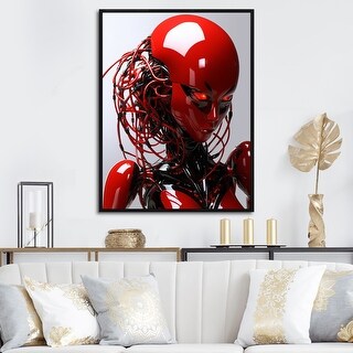 Designart "Beastly Robot I" Robot Framed Canvas Wall Art - Bed Bath ...