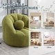 HOMEFUN Boucle Upholstered Round Lazy Cozy Bean Bag Chair With a Pillow ...