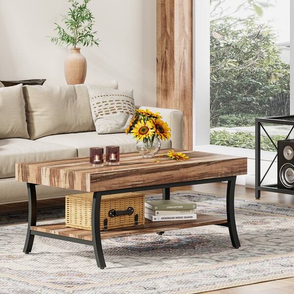 2-tier Rectangular Coffee Table for Living Room - Bed Bath & Beyond - 40412013