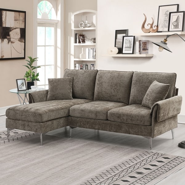Modern L Shaped Couch Sofa w/ Reversible Chaise Lounge - Bed Bath ...