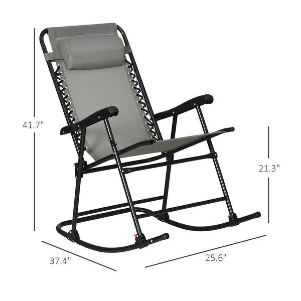 2 Piece Outdoor Rocking Chair Set, Patio Folding Lawn Rocker Set with ...