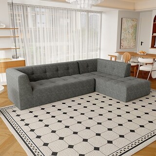 112.2" Modular L-Shaped Sofa, 2-Piece Modern Minimalist Design - Bed ...