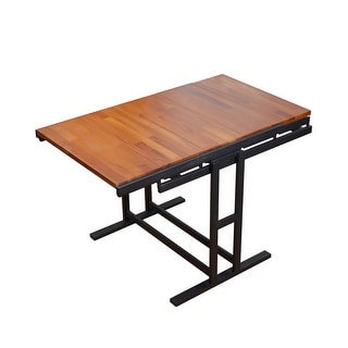 Solid Mahogany Wood Multifunction Convertible Dining Table for Home and ...