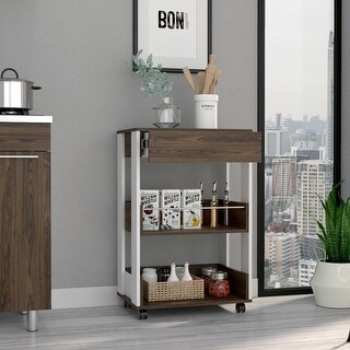 3-Tier Kitchen Carts w/ Storage Drawer Open Storage Rack, Multicolor ...